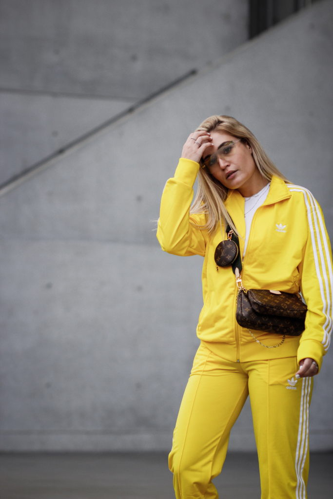 OUTFIT: THE YELLOW ADIDAS TRACKSUIT. | Lauralamode